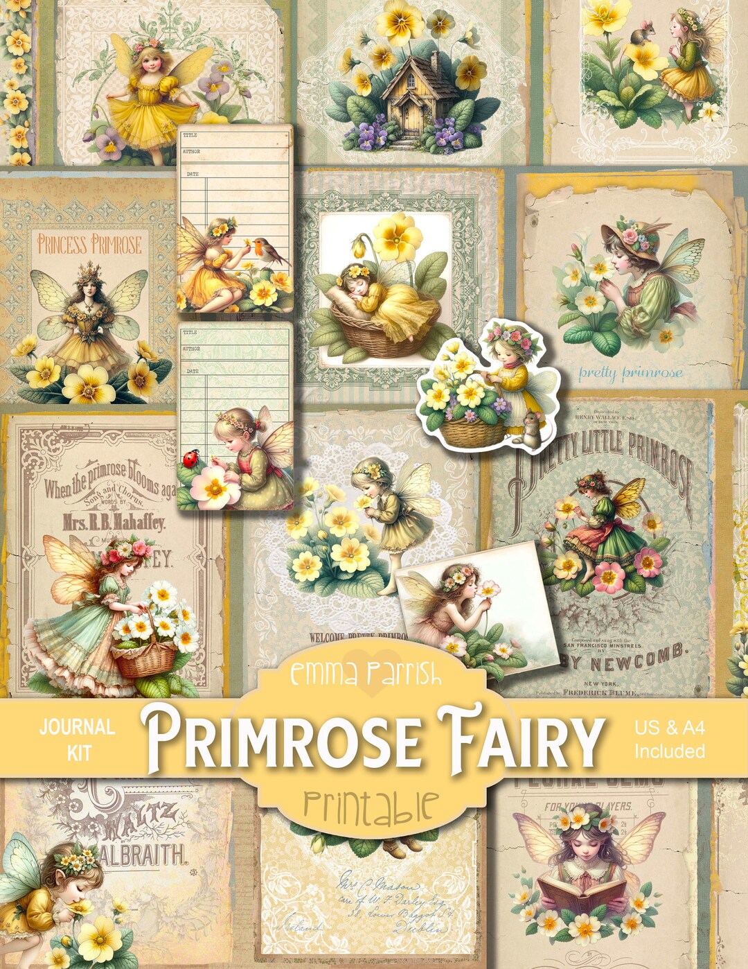 Primrose Fairies Printable Journal Kit, Flower Fairy, Junk Journal ...