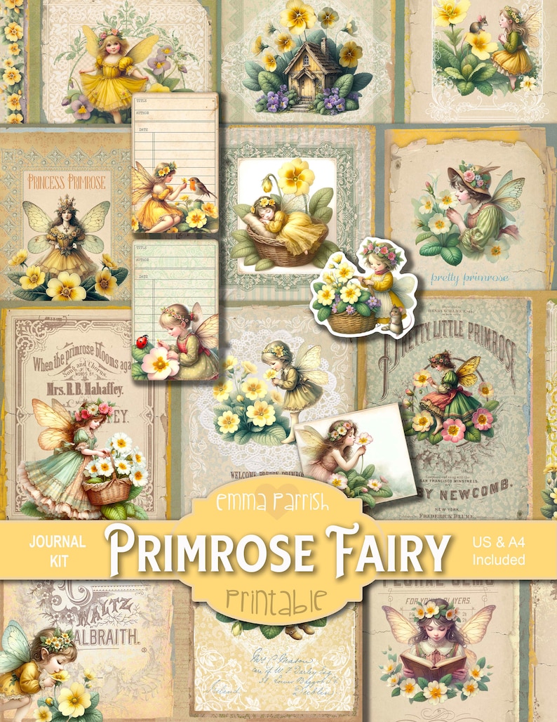 Primrose Fairies Printable Journal Kit, Flower Fairy, Junk Journal ...