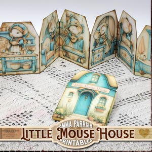 Little Mouse House Mini Folio Book, Printable Kit, Accordion, Wallet ...