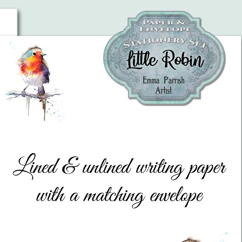 Robin Writing Paper Stationery Set Matching Envelope Bird A4 - Etsy UK