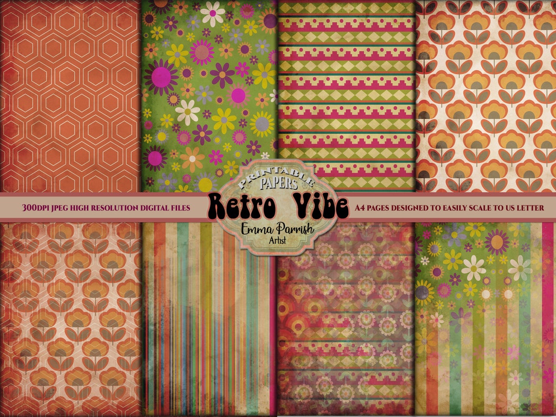 Boho Junk Journal Printable Paper Pack Retro Vintage Grunge | Etsy