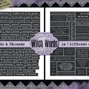 Witch Printable Inspirational Words & Phrases, Witchcraft Junk Journal ...