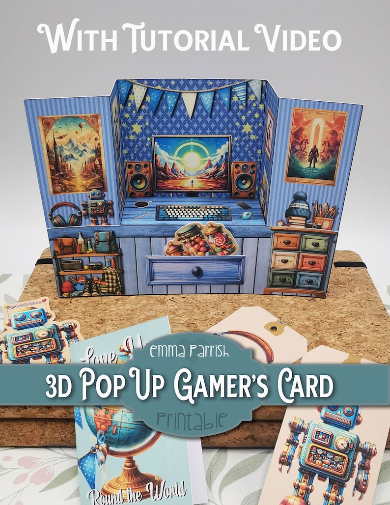 Pop up Bench Card Making Bundle, Male Mens Blue Boys Cards, Cricut PNG ...