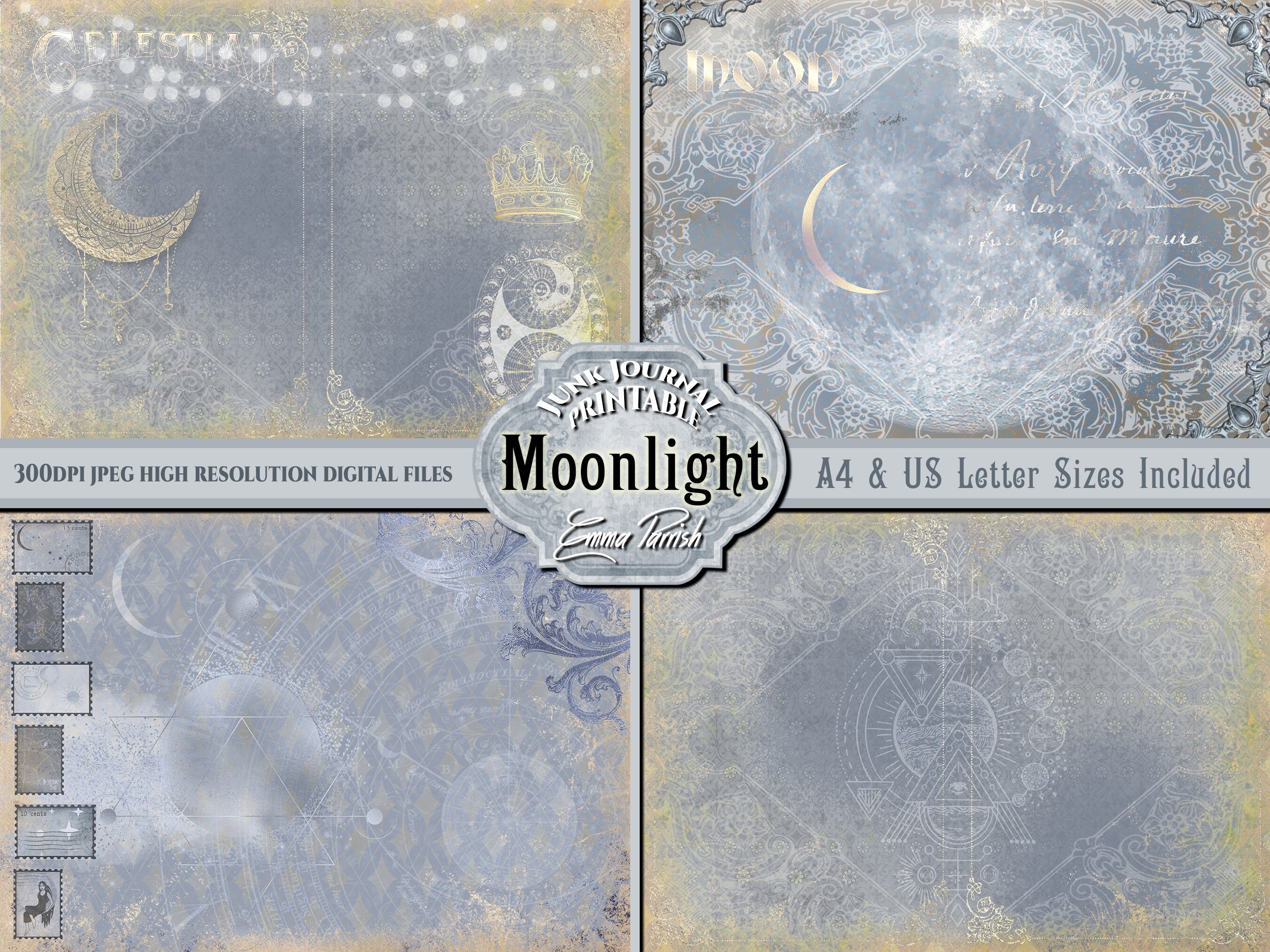 Moon Junk Journal Printable Kit Moonlight Witch Journal | Etsy UK
