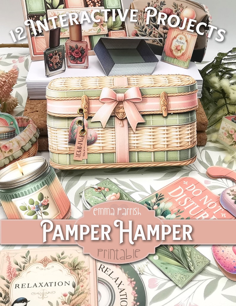 Pamper Hamper Printable Junk Journal Folio, Cricut Tested, Love ...
