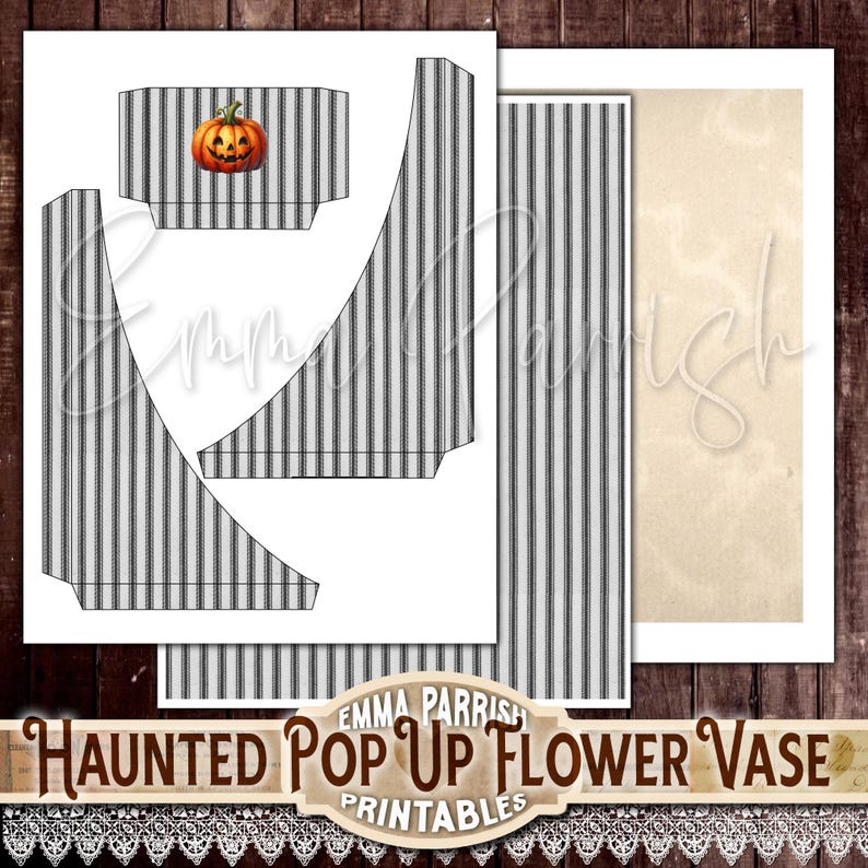 3D Pop-up Haunted Flower Vase Card, Halloween, Spooky, Gothic Printable ...