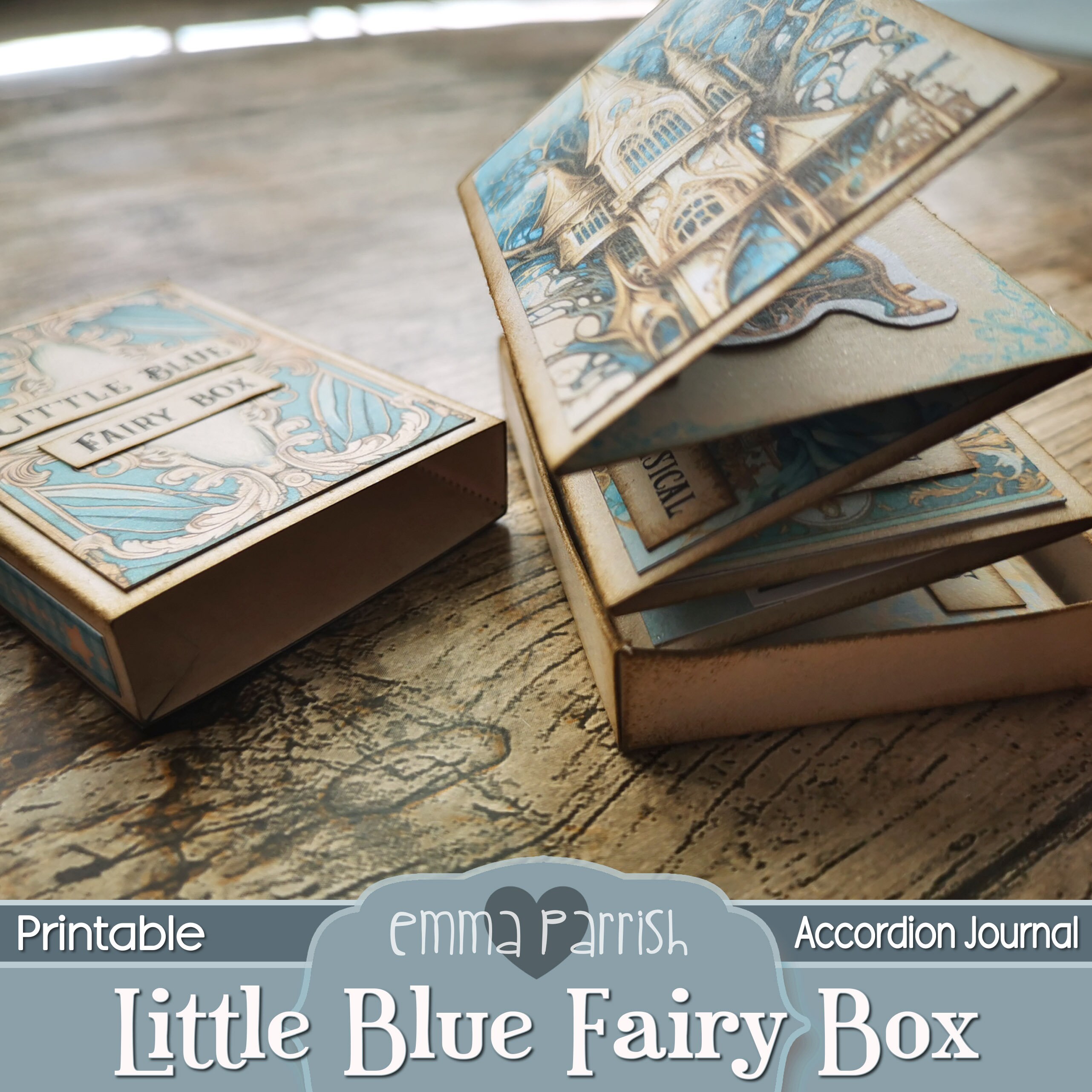 Blue Fairy Mini Journal Kit, Printable Matchbox Journal, Fairy Ephemera ...