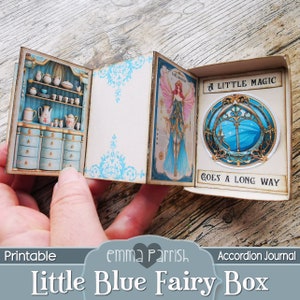 Blue Fairy Mini Journal Kit, Printable Matchbox Journal, Fairy Ephemera ...