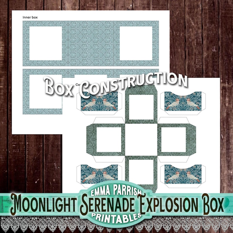 Moonlight Serenade Explosion Box, Gift Box Printable, Valentines Love ...