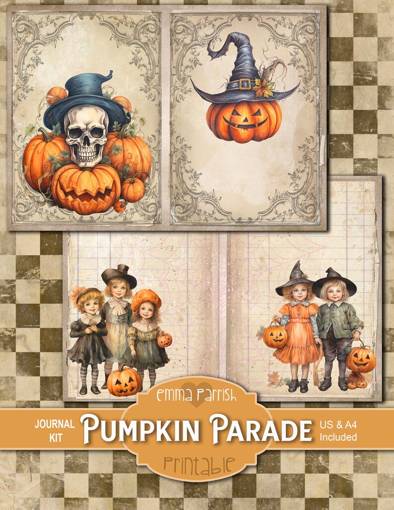 Pumpkin Junk Journal Kit, Halloween Printable, Trick or Treat, Children ...