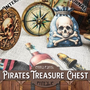 Pirate Treasure Chest Printable Junk Journal Folio Box, Papercraft ...