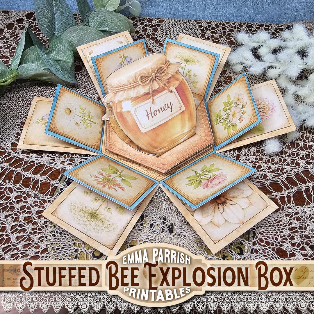 Bee Explosion Box Printable, Junk Journal Kit, Cricut & Hand Cut ...