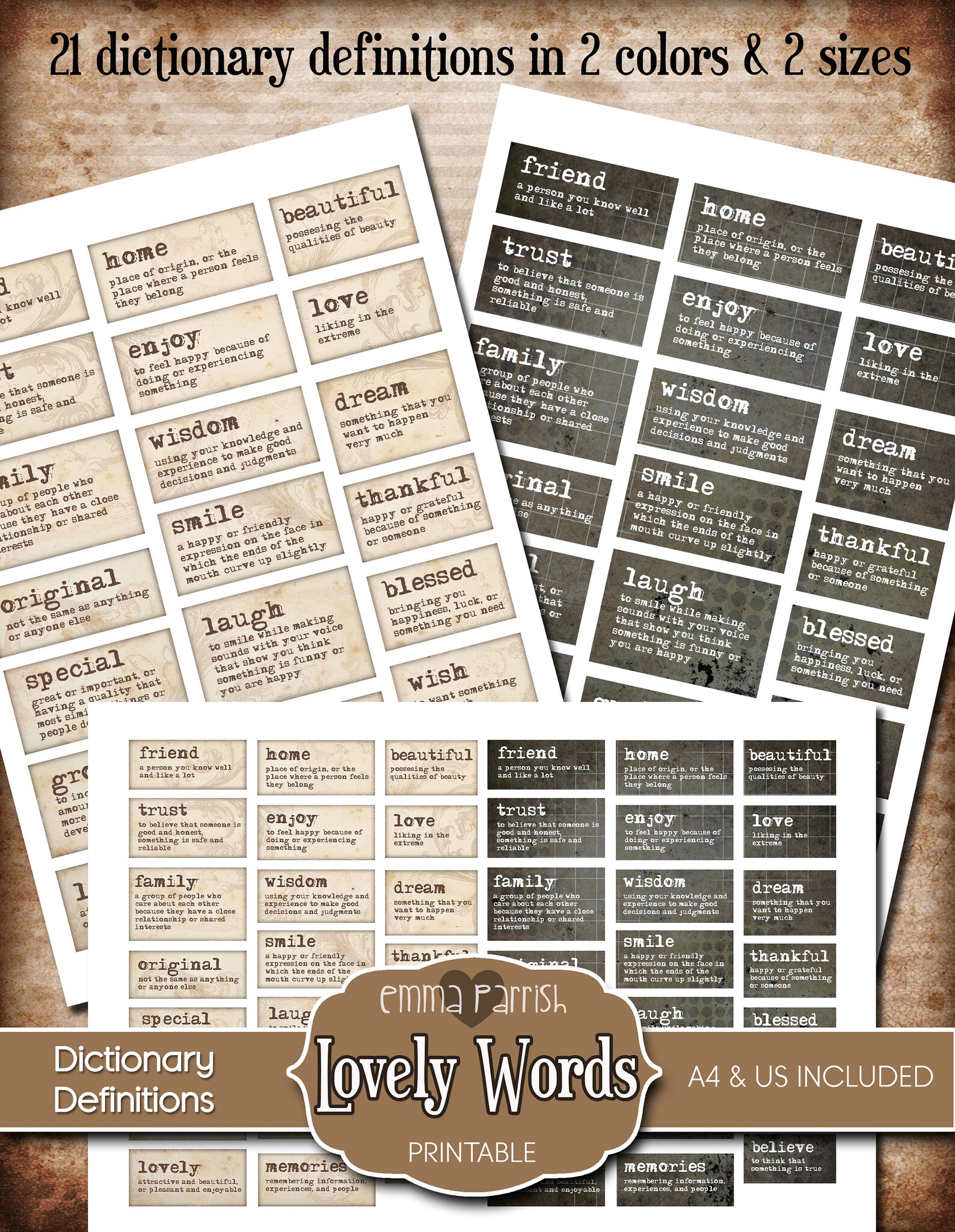 Journal Word Dictionary Definitions, Lovely Printable Junk Journal ...
