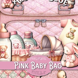 Printable Baby Diaper Changing Bag Junk Journal Folio, 10 Interactive ...