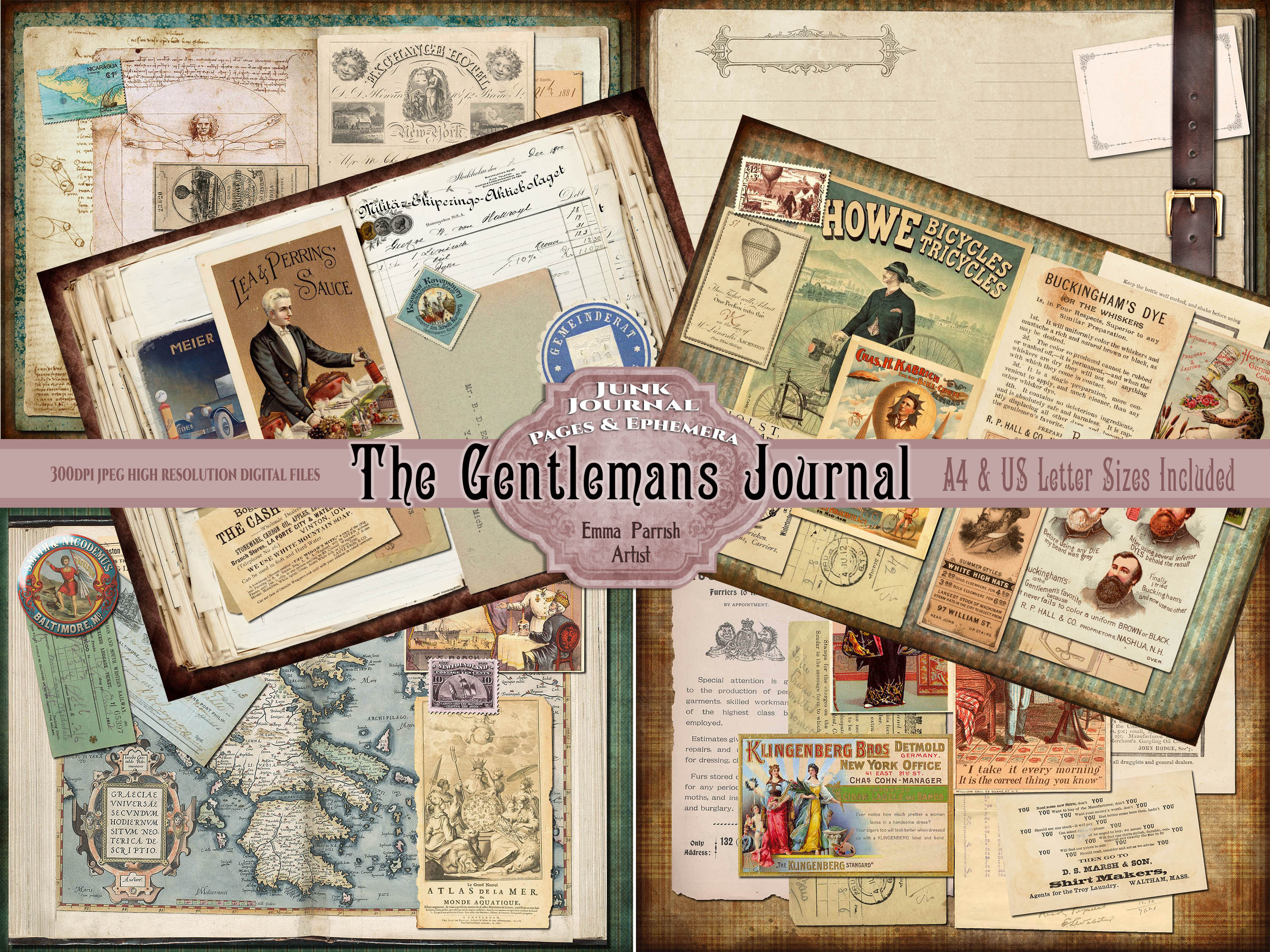 Mens Junk Journal Printable Kit Vintage Victorian Journal - Etsy