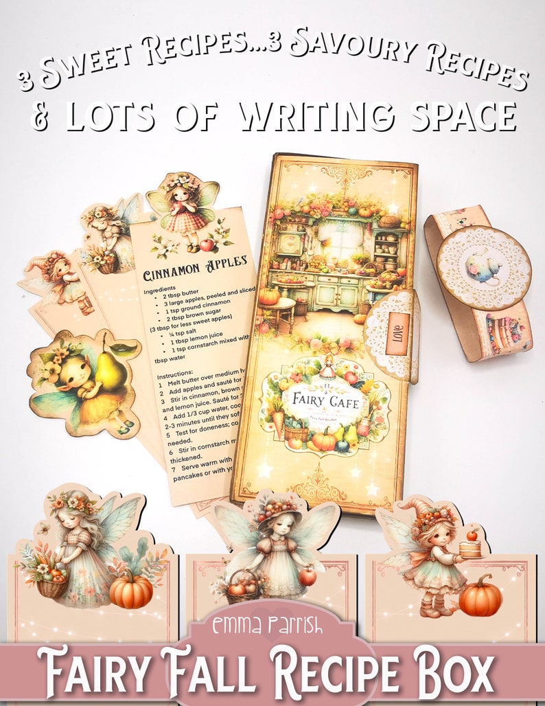 Fall Fairy Recipe Box, Junk Journal, Fall Baking, Printable, Autumn ...