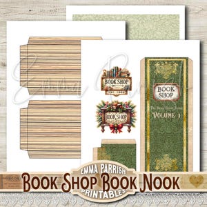 Book Store Book Nook Printable Kit, Christmas Gift & Decor, 3D DIY ...
