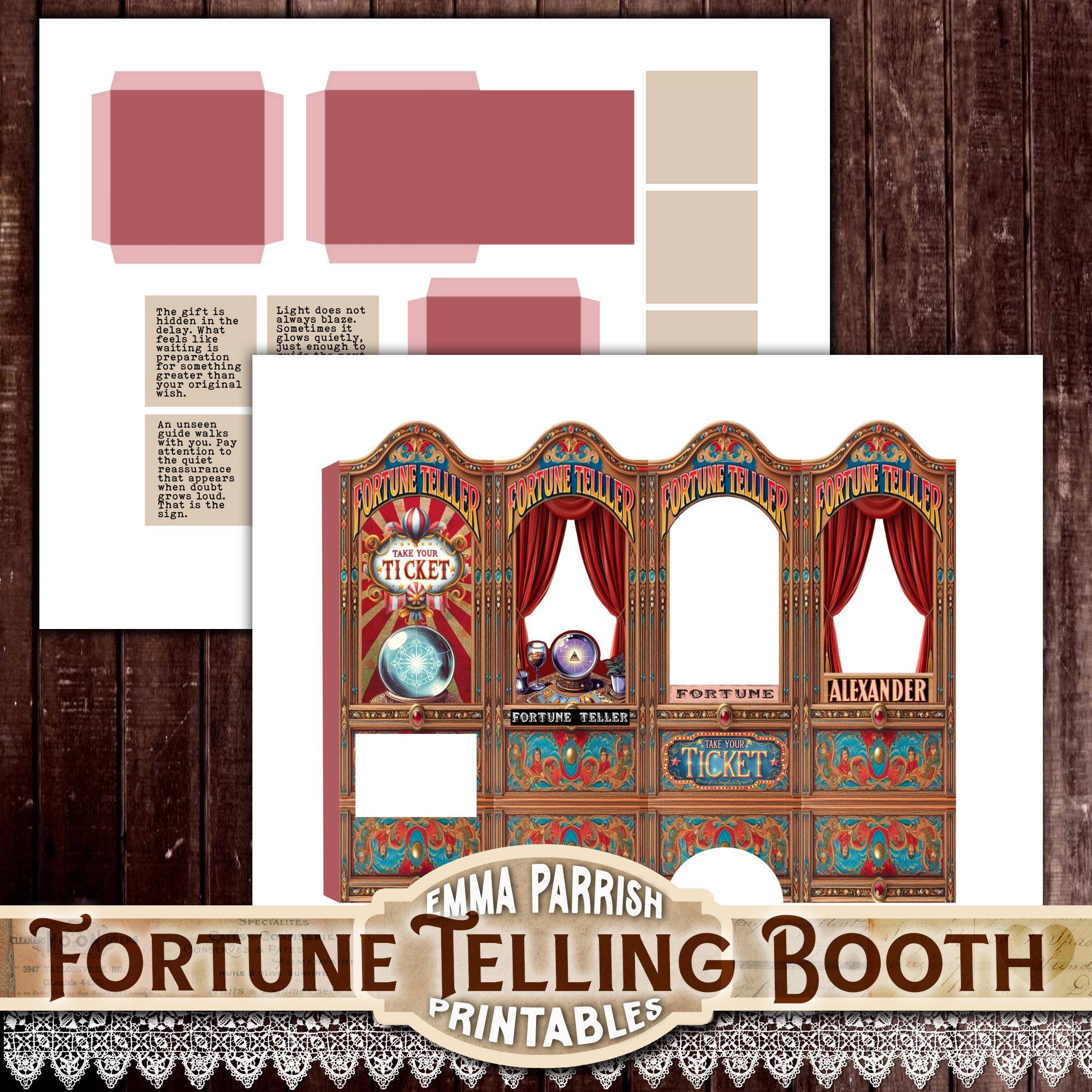 Fortune Teller Booth, Printable 3d Papercraft Kit, With Fortune Telling ...