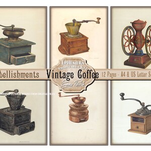 Coffee Junk Journal Printable Ephemera, Coffee Embellishments, Digital ...