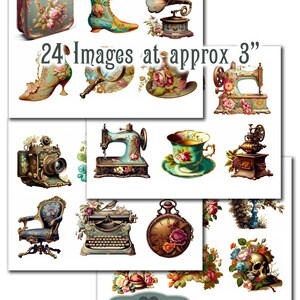 Victoriana Printable Stickers, Clipart, Junk Journal Ephemera, Vintage ...