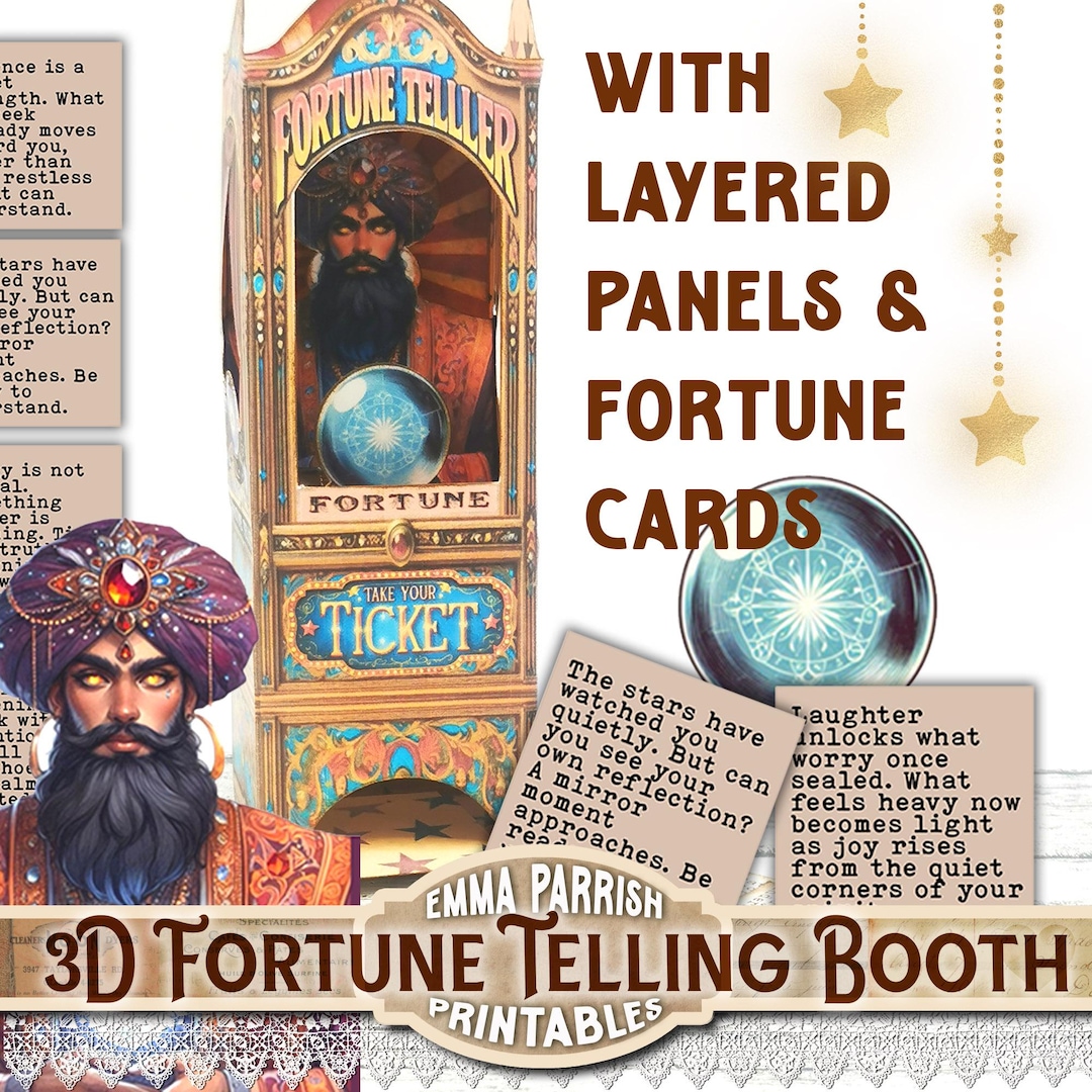 Fortune Teller Booth, Printable 3d Papercraft Kit, With Fortune Telling ...