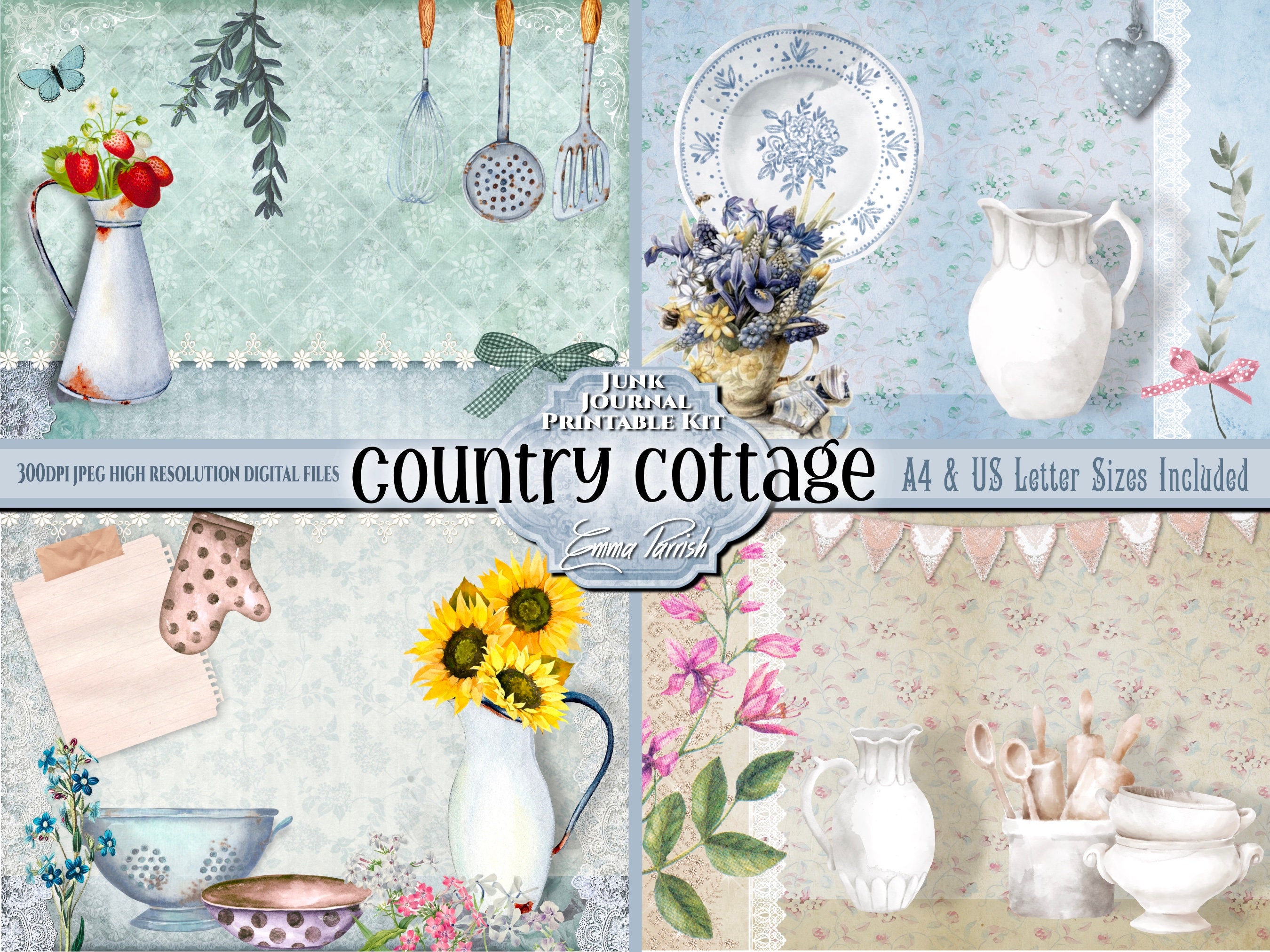 Cottagecore Printable Junk Journal Kit Cottagecore Decor - Etsy
