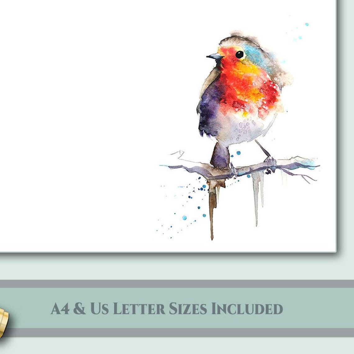Robin Writing Paper Stationery Set Matching Envelope Bird A4 - Etsy UK