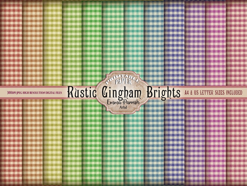 Gingham Digital Paper Junk Journal Printable Digital Paper - Etsy