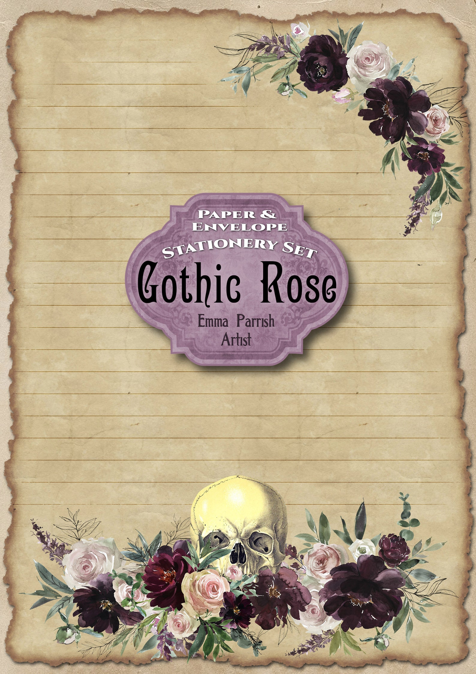 Vintage Halloween Printable Digital Stationery Set Gothic - Etsy UK