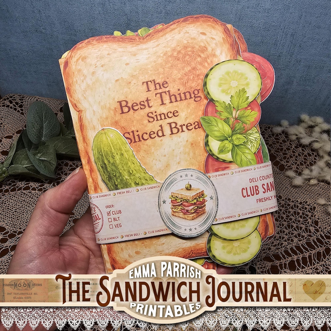 Sandwich Junk Journal Printable Kit, Food Themed Journal Pages, Mens ...