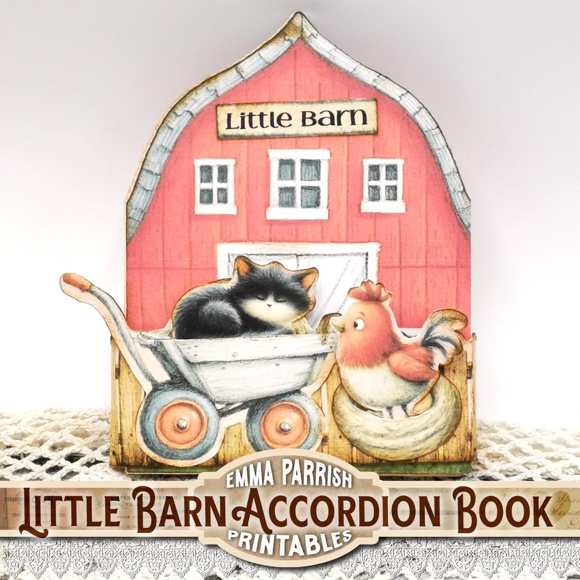 Little Barn Mini Folio Book, Printable Kit, Accordion, Wallet, Cricut ...