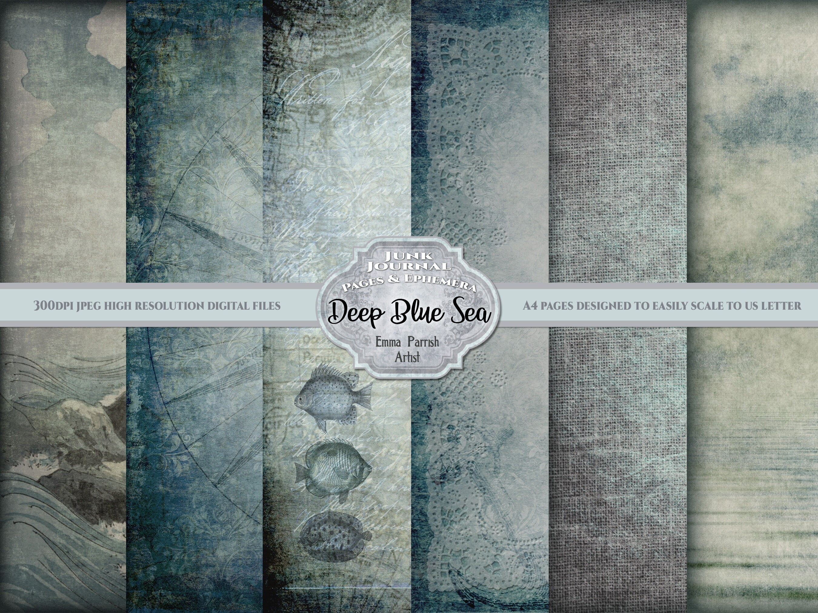 Ocean Junk Journal Kit Nautical Blue Digital Paper Printable - Etsy UK