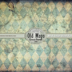 Printable Travel Junk Journal Papers, Old Map Pages, Vintage Printable ...