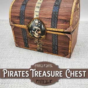 Pirate Treasure Chest Printable Junk Journal Folio Box, Papercraft ...