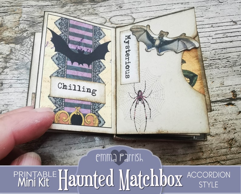 Haunted Matchbox Journal Kit, Gothic Printable Mini Journal, Ephemera ...