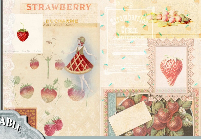 Vintage Strawberry Junk Journal Printable Paper Strawberry - Etsy UK