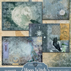 Moon Witch Journal, Junk Journal, Printable Kit, Celestial, Witchcraft ...