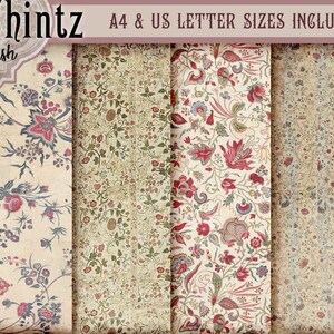 Floral Junk Journal Digital Paper, Flowers Printable Vintage Pages ...