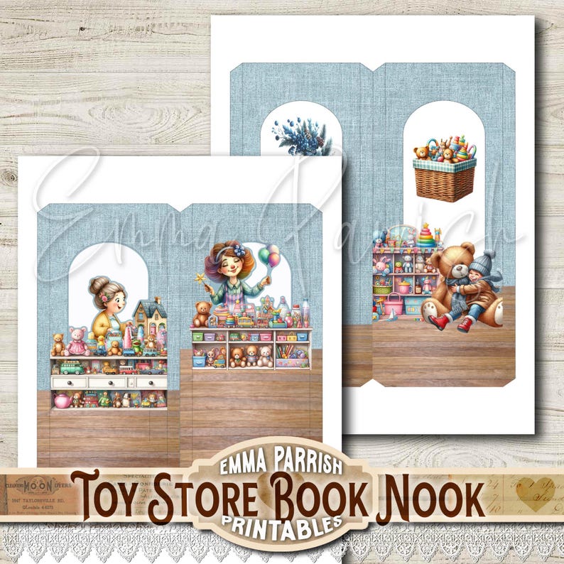 Toy Store Book Nook Printable Kit, Christmas Gift & Decor, 3D DIY ...