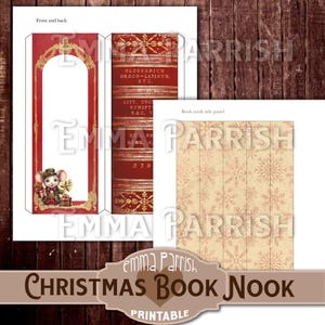 Christmas Mice Book Nook, Printable, Christmas Decoration, Lights, Old ...