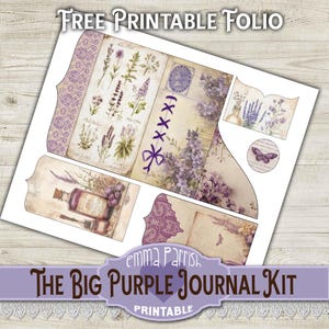 Big Purple Junk Journal Kit, Printable, Vintage Ephemera, Tags, Labels ...