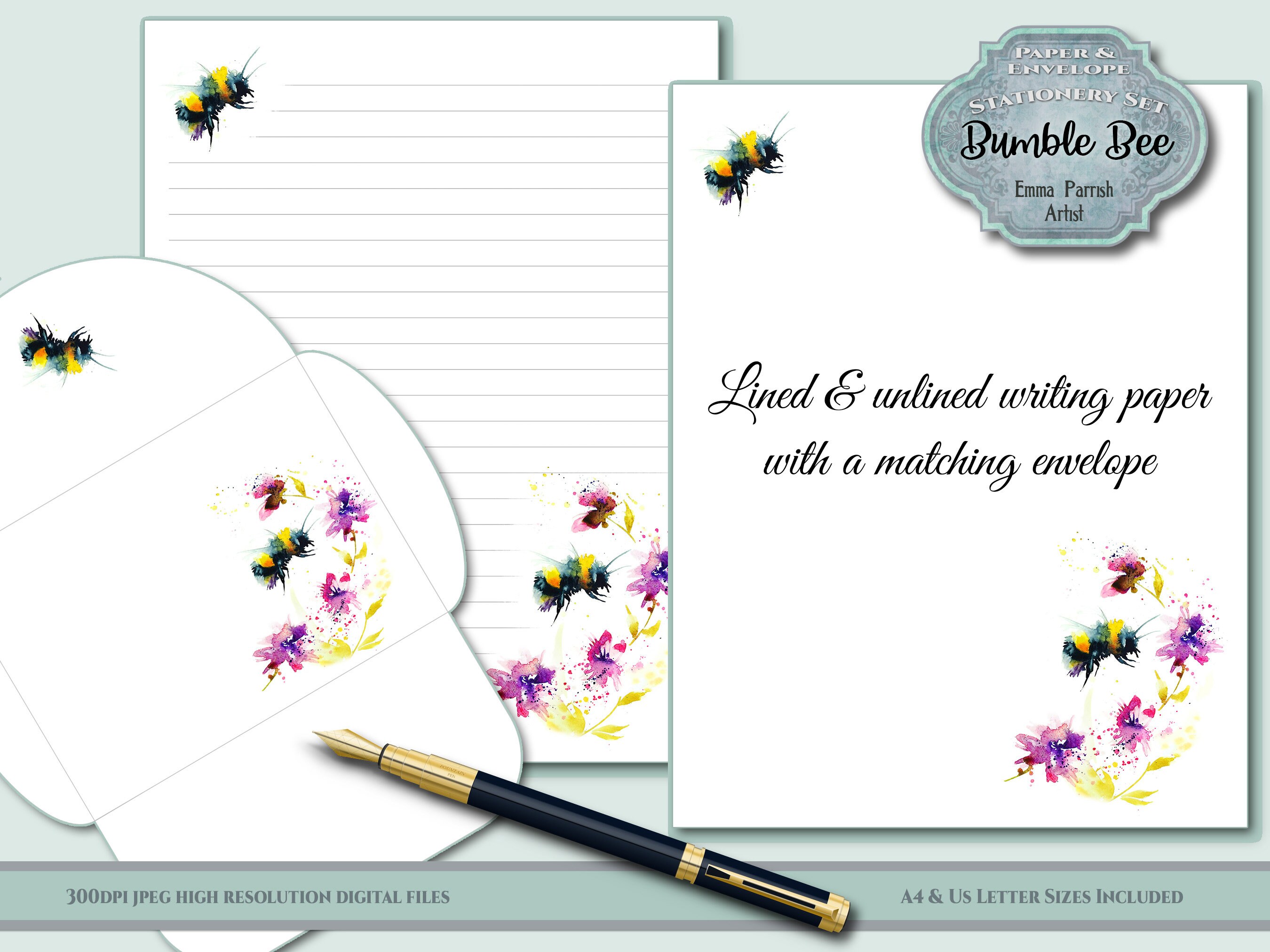 Bumble Bee Writing Paper Stationery Set With Matching - Etsy UK
