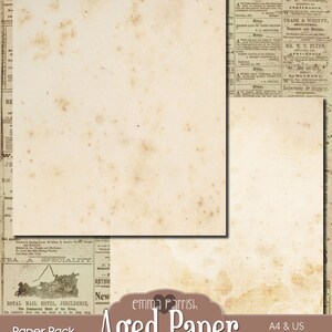 Aged Paper, Old Vintage Printable Paper Pack, Coffee Dyed, Tea Stained ...