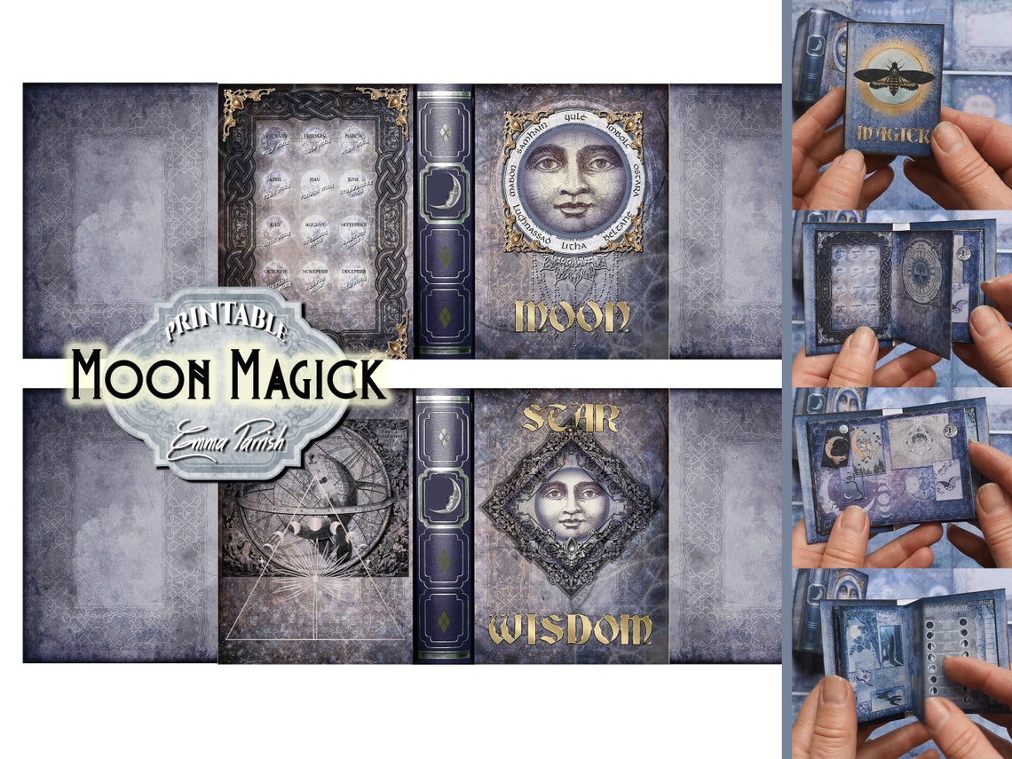 Moon Magic Mini Books Printable Junk Journal Gothic Wicca - Etsy