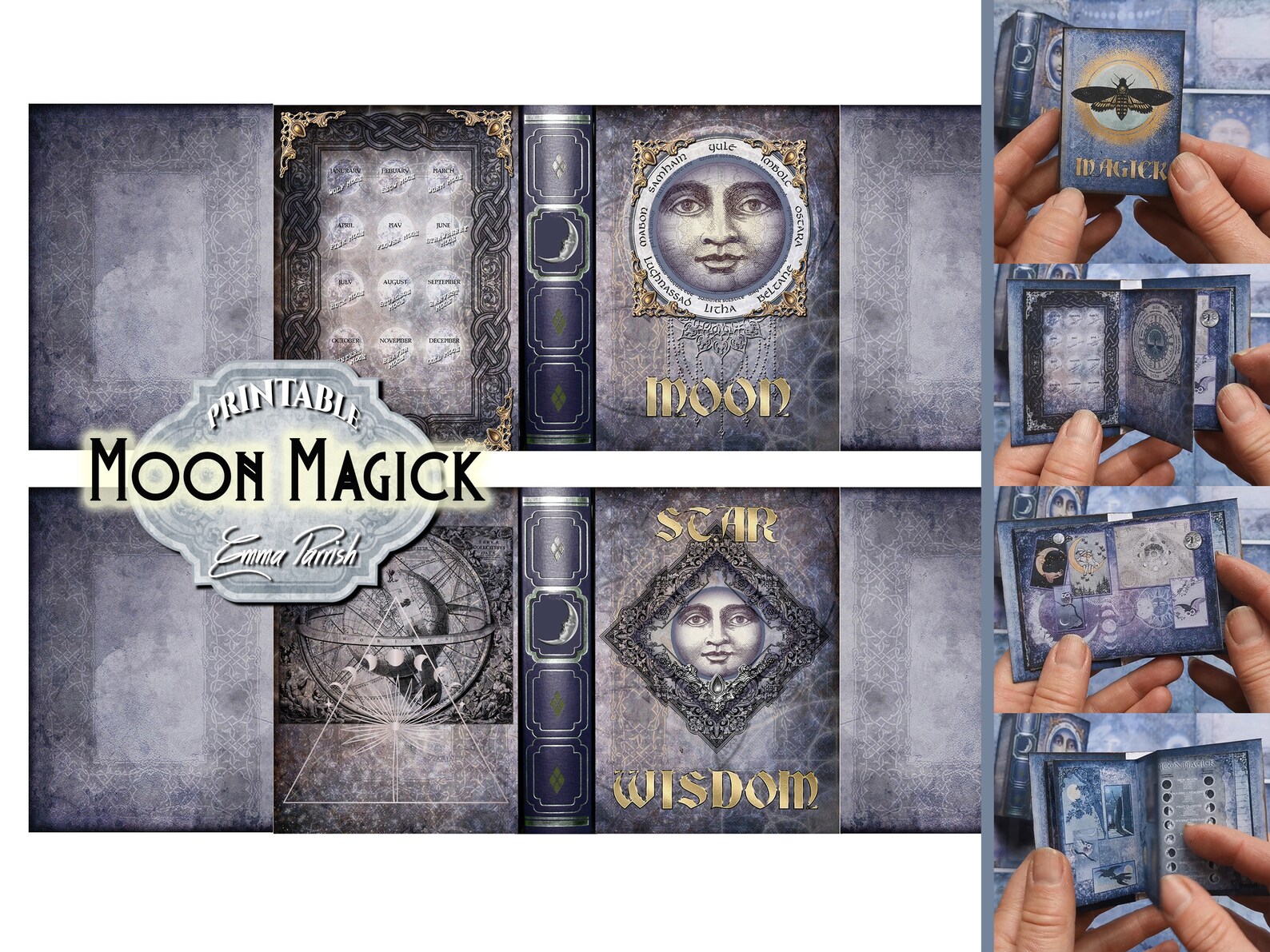 Moon Magic Mini Books Printable, Junk Journal, Gothic, Wicca, Pagan ...
