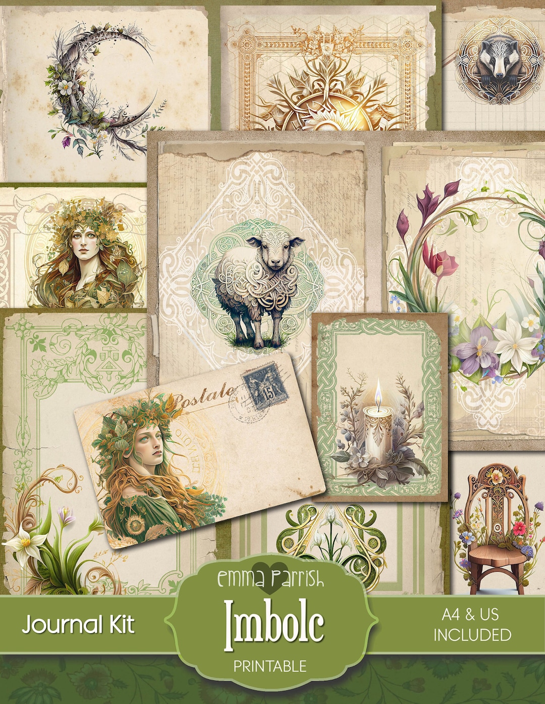 Imbolc Junk Journal, Pagan Journal, Sabbat Printable Kit, Witches ...