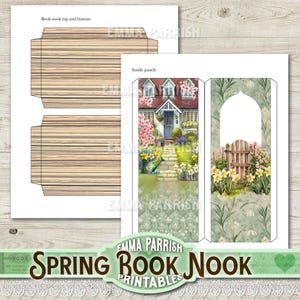 Spring Book Nook Printable Kit - Cricut Friendly 3D DIY Miniature ...