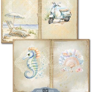 Seaside Junk Journal Kit, Beach, Ocean, Coastal, Pastel, Shabby ...