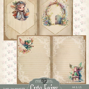 Cute Fairy Junk Journal, Printable, Fairies Journal, Watercolor Fantasy ...