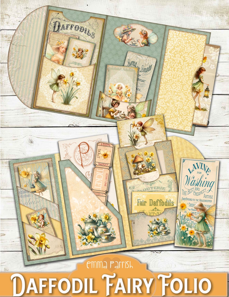 Daffodil Fairy Folio, Printable Fairies Junk Journal Add On, Spring ...